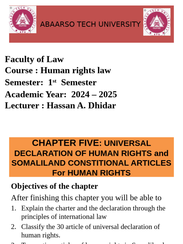 Chapter5 Universal Declaration of Human Rights | PDF | Human Rights | Rights