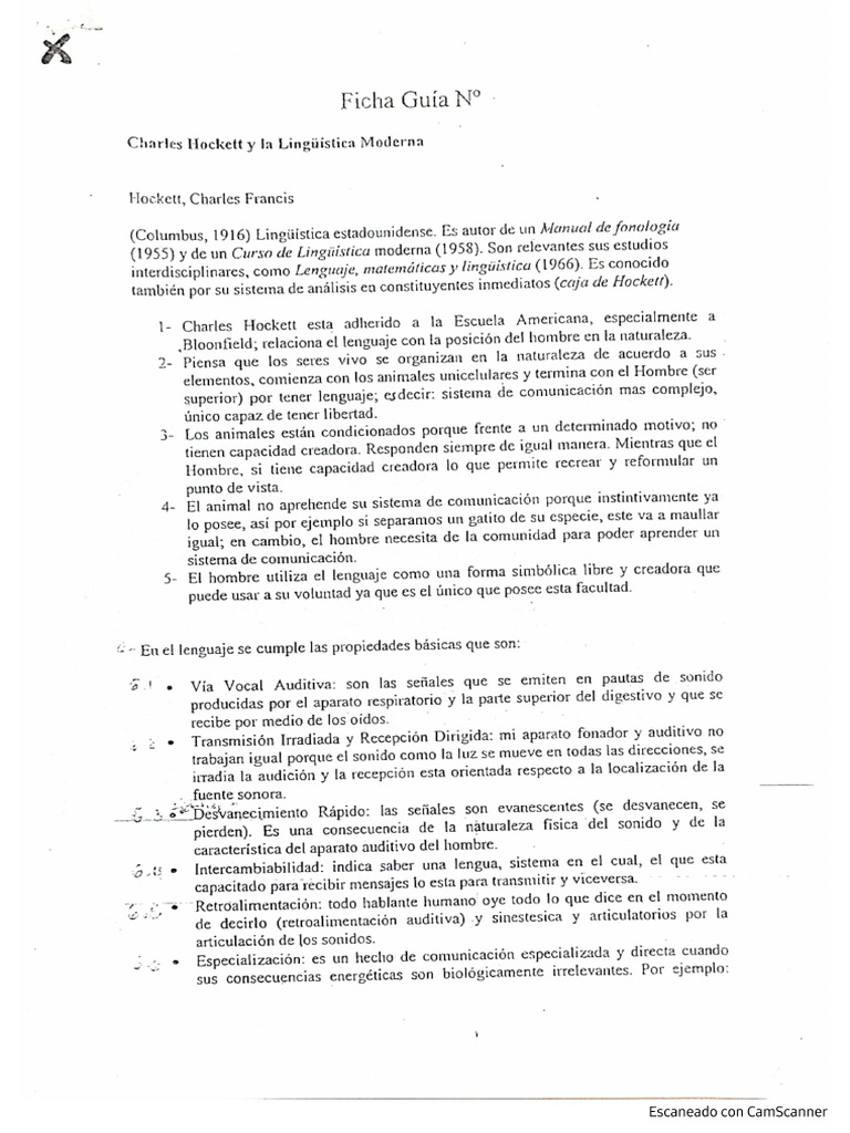 Ficha de Hockett | PDF