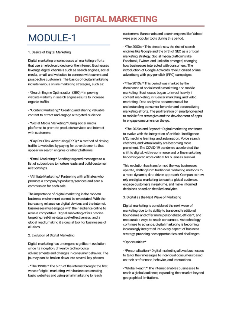 3.digital Marketing Notes | PDF | Digital Marketing | Search Engine ...