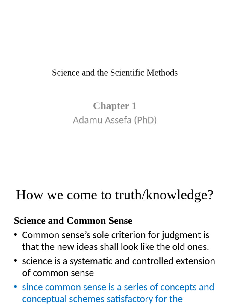 Science and The Scientific Methods - CH - 1 | PDF | Scientific Method ...