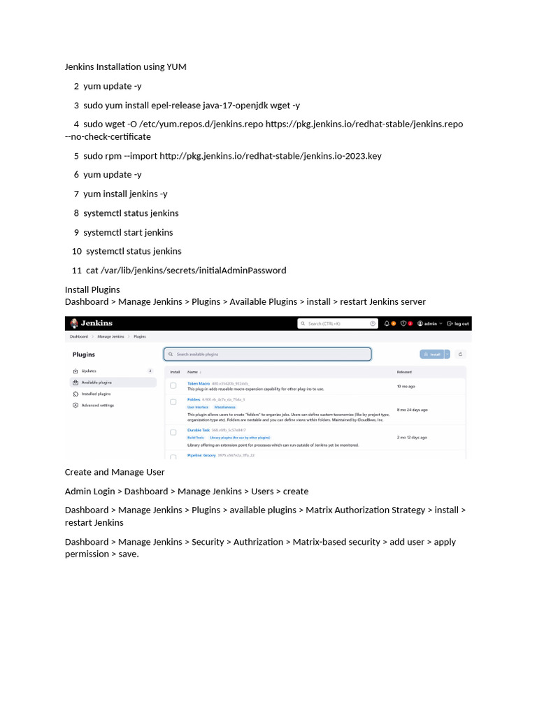 Jenkins Installation Using YUM | PDF