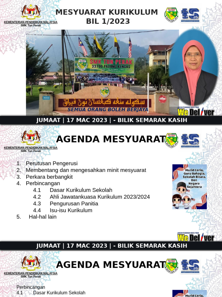 MESYUARAT KURIKULUM BIL 1..2023 | PDF