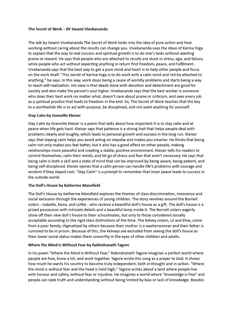 English All Chapters Summaries | PDF