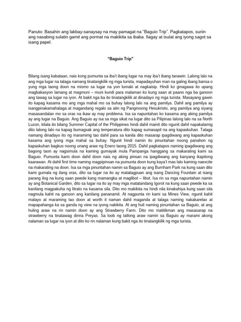 Baguio Trip | PDF