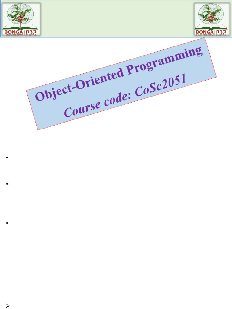 3 Object Oriented Programming Modified Bonga Pdf Inheritance Object Oriented Programming