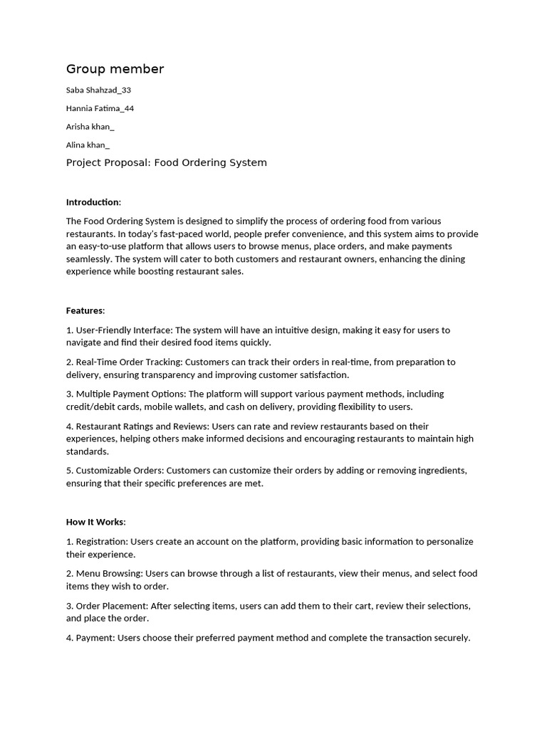 DSA Food Ordering System | PDF | Restaurants | Payments