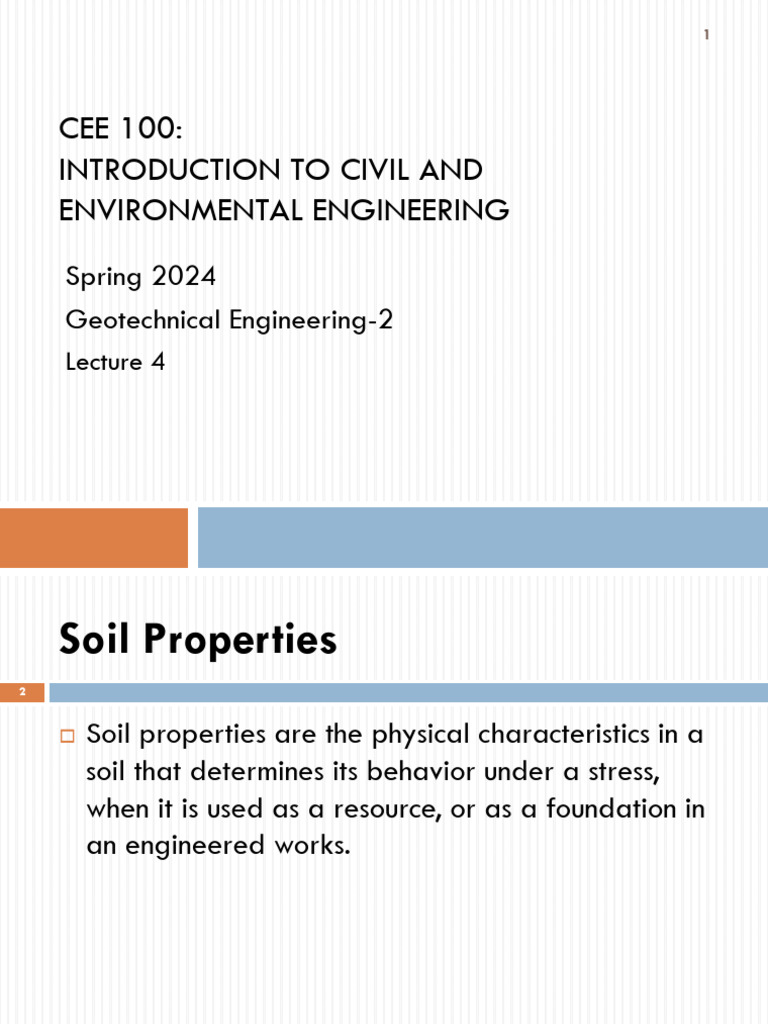 CE100 Lec-4- Soil _2 | PDF | Soil | Deep Foundation