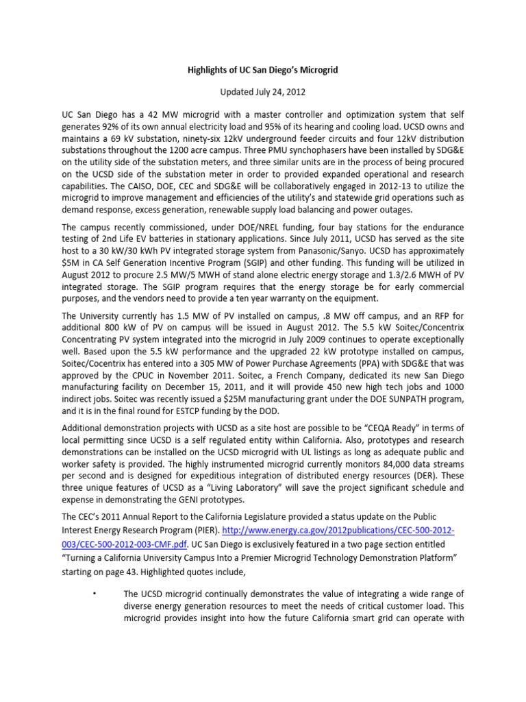 Hpsp Ucsd Microgrid | PDF | Photovoltaics | Smart Grid Hpsp Ucsd Microgrid | PDF | Photovoltaics | Smart Grid