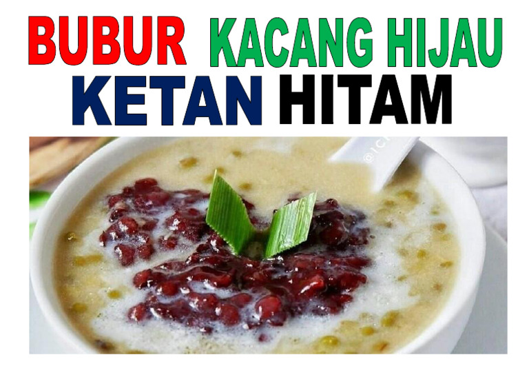 BUBUR KACANG HIJAU Ketan Hitam | PDF