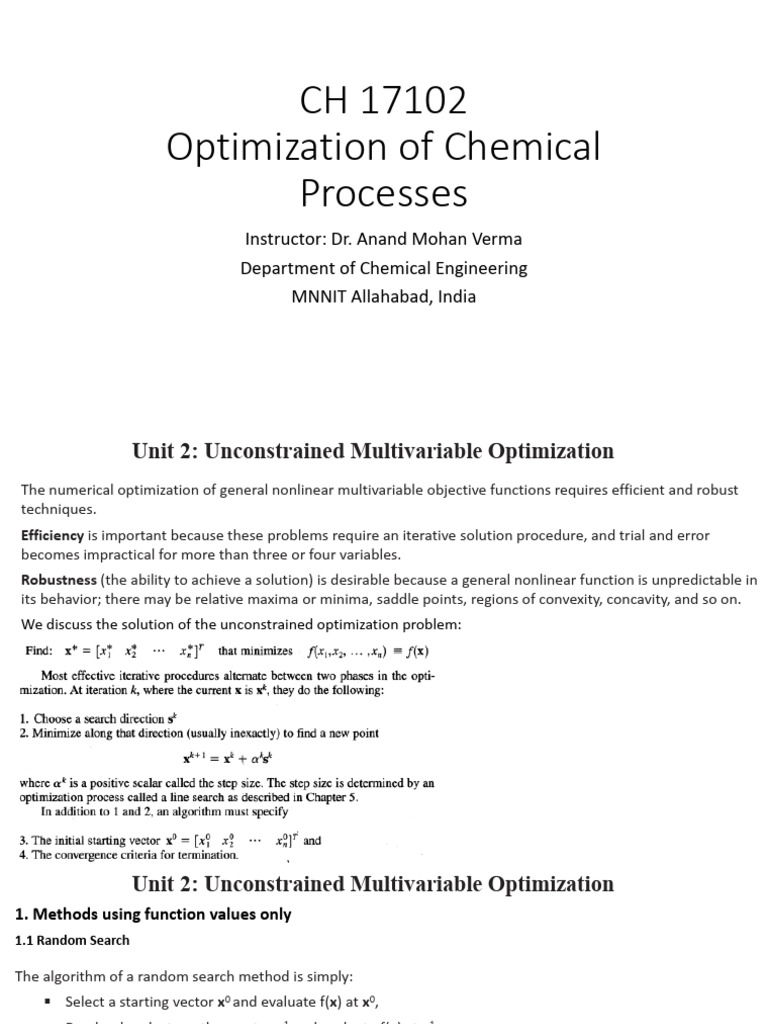 Opt Class CH17102 - Unit 2 | PDF | Mathematical Optimization | Mathematics