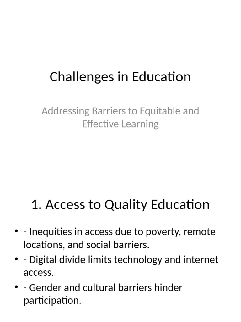 Challenges in Education | PDF