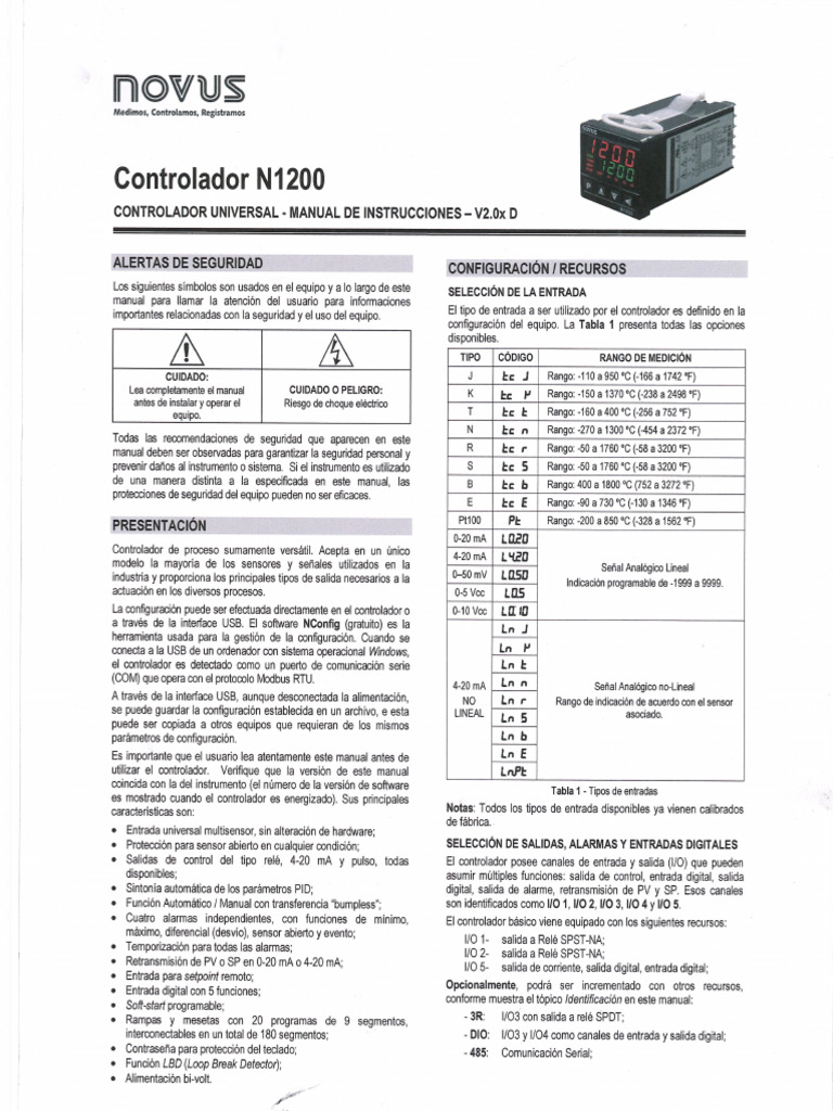 Novus N 1200 | PDF