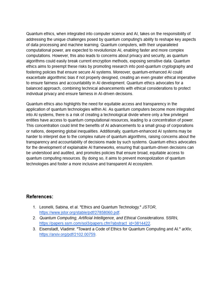 Quantum Ethics | PDF | Artificial Intelligence | Intelligence (AI ...