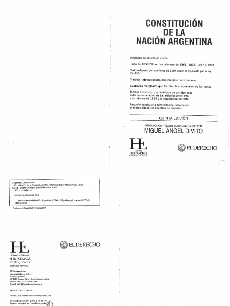 Constitucion De La Nacion Argentina Pdf