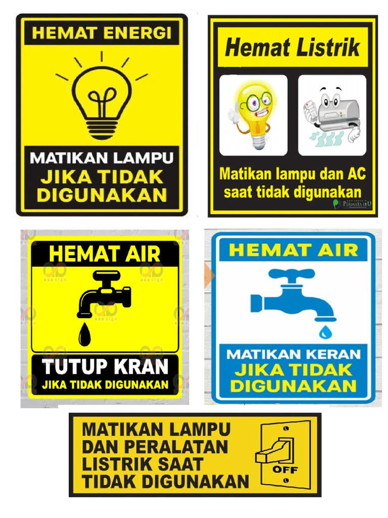 Stiker Hemat Listrik Dan Air | PDF