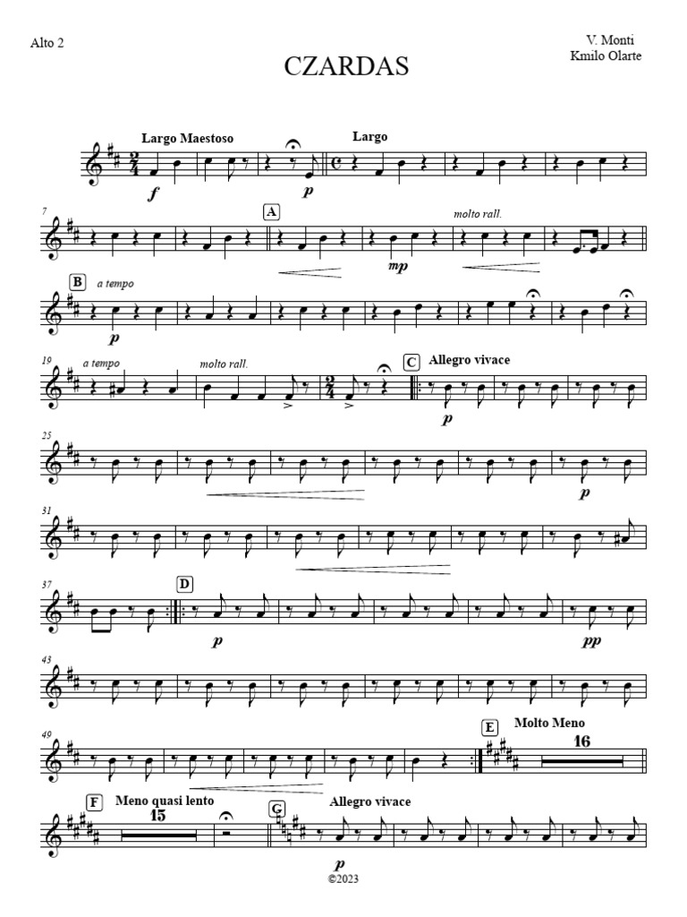 Czardas - Alto 2 | PDF | Tempo | Poetics