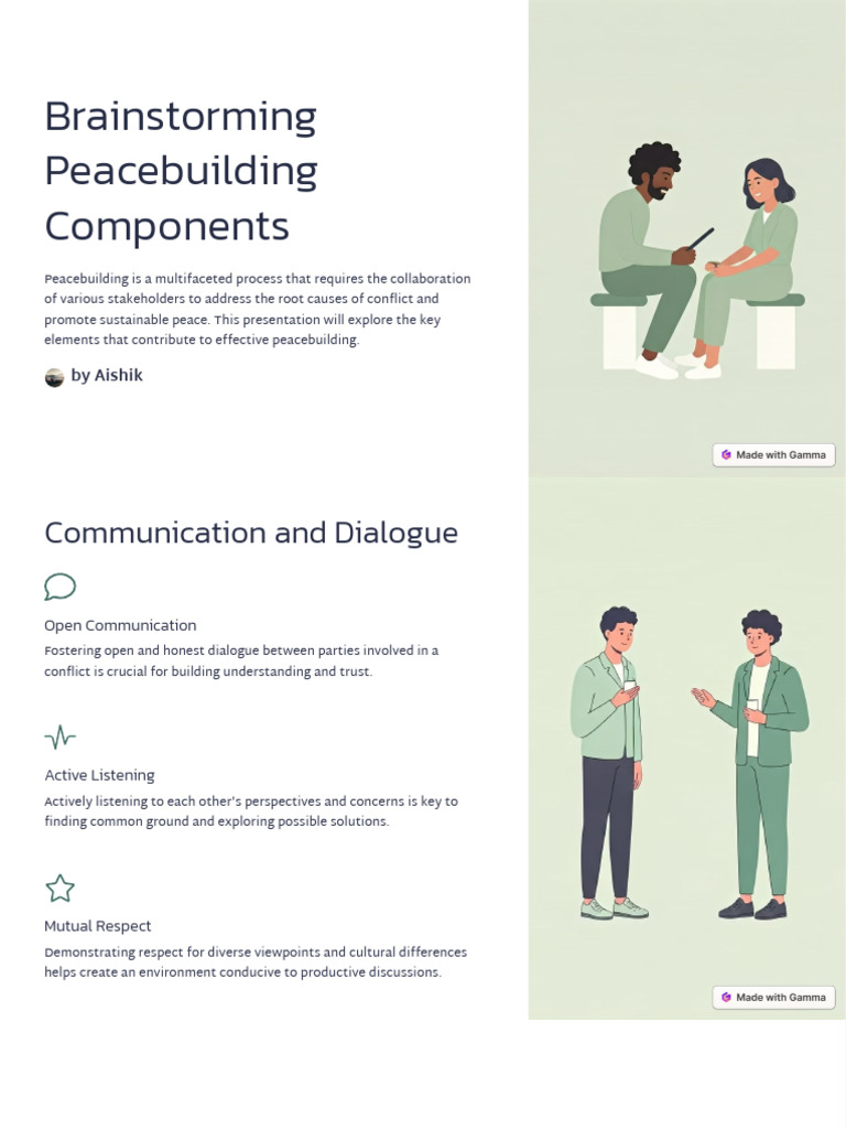 Brainstorming Peacebuilding Components | PDF | Peacebuilding | Conflict ...