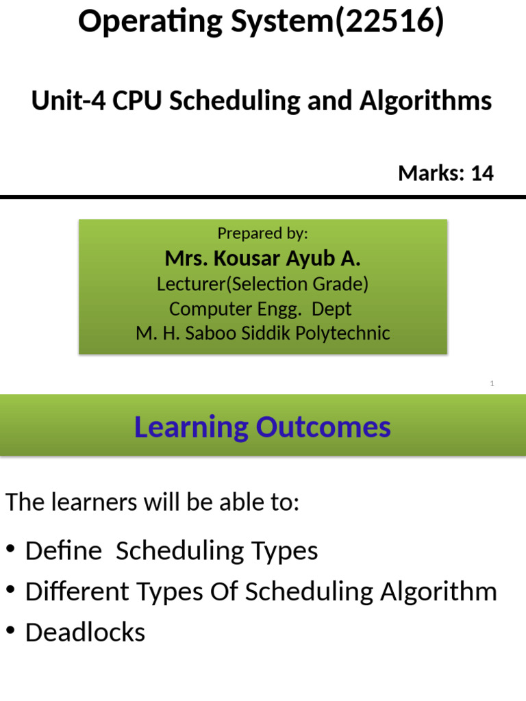 unit 4(22516) | PDF | Scheduling (Computing) | Process (Computing)