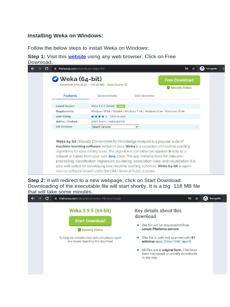 Installing Weka On Windows | PDF