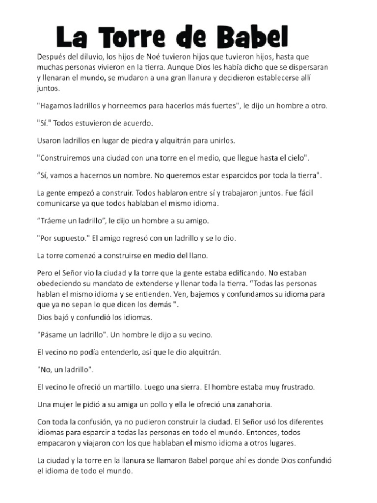 Historia La Torre de Babel | PDF