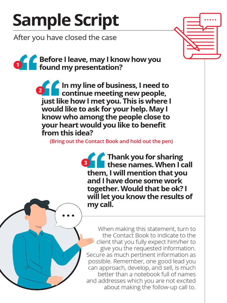 Sample Script To Ask For Referrals After Case Closed | PDF