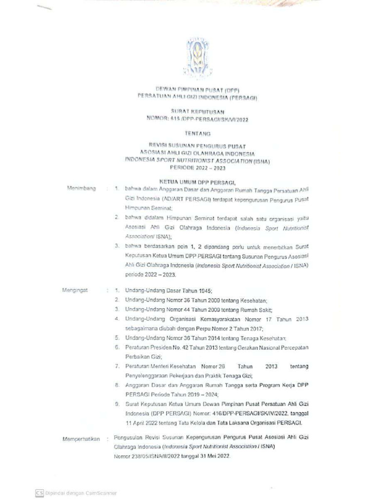 SK Pengurus ISNA | PDF