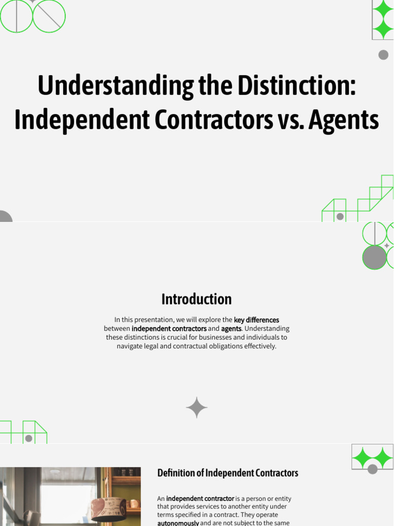Slidesgo Understanding The Distinction Independent Contractors Vs ...