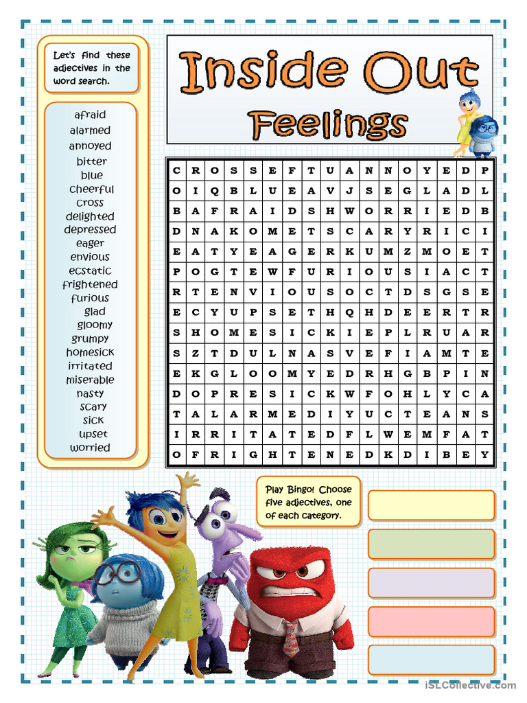 Inside Out Feelings Word Search | PDF