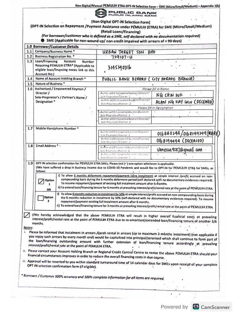Application Form (Urban Target SDN BHD) | PDF