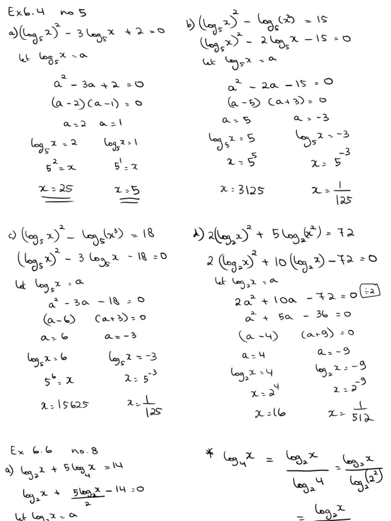 Log and Exp Equations | PDF