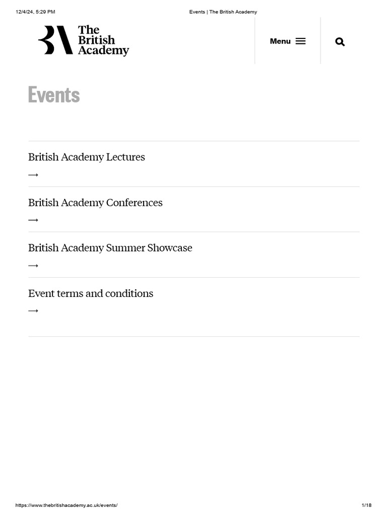 Events - The British Academy | PDF | Liberal Arts Education