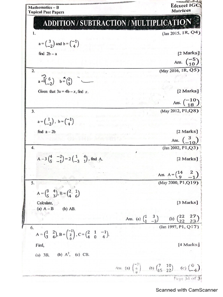Matrices General | PDF