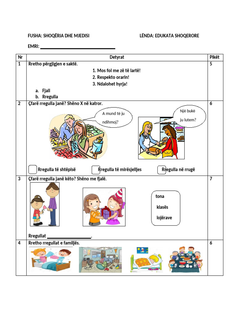 Modele Testesh Per KL-I | PDF