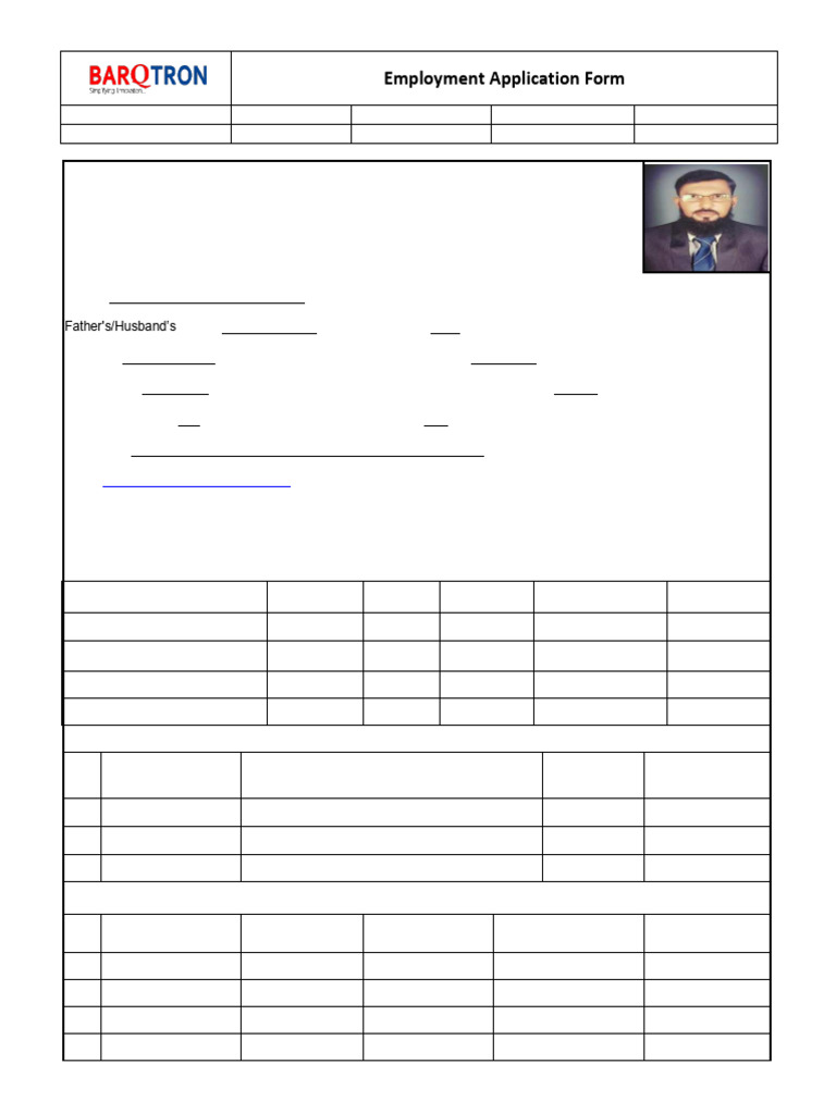 Employment Application Form-001 BTE | PDF