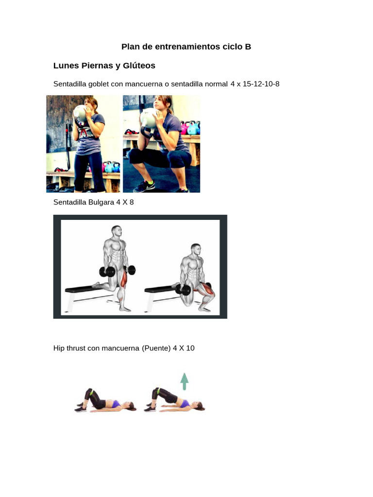 Plan de Entrenamientos Ciclo B | PDF