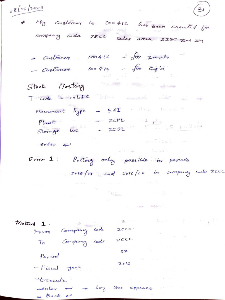 SAP Stock posting, Standard OTC Cycle | PDF