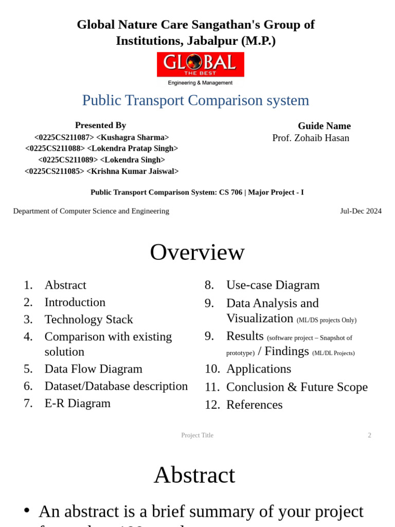Major Project I PPT Template | PDF | Computing | Information Technology