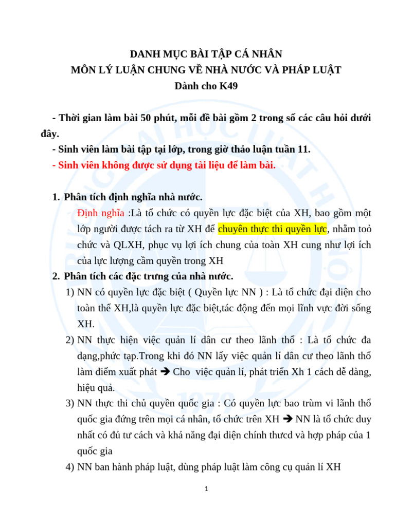 Danh M C BTCN k49 | PDF