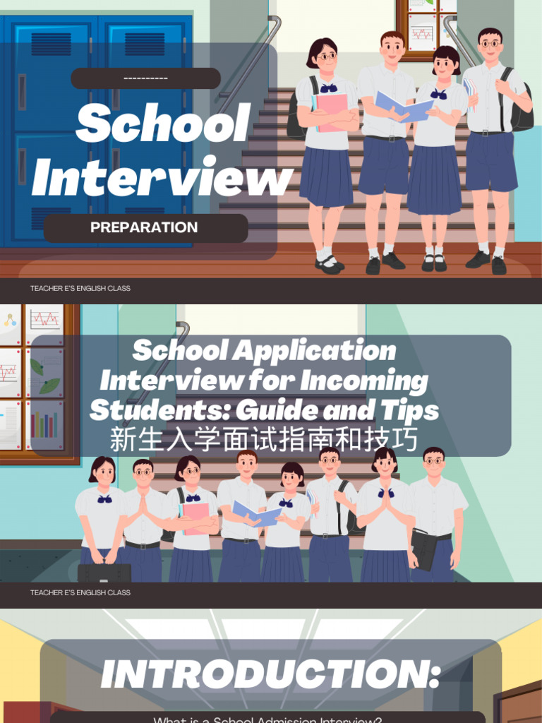 School Interview Preparation | PDF | Teachers | English Language