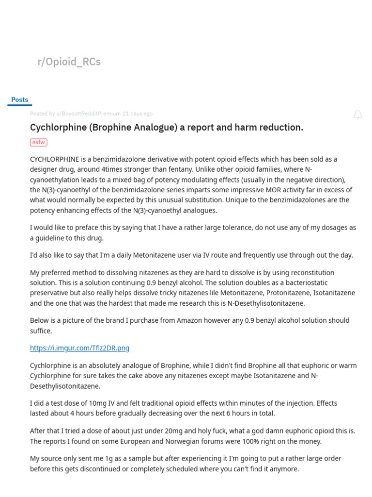 Cychlorphine Brophine Analogue | PDF | Opioid | Drugs Acting On The ...