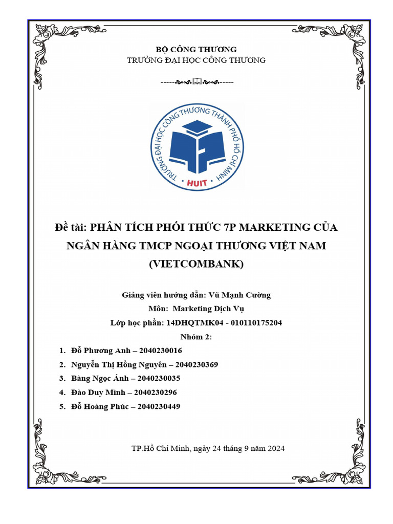 Nhóm 2_mkt Dịch Vụ_nh Vcb | PDF