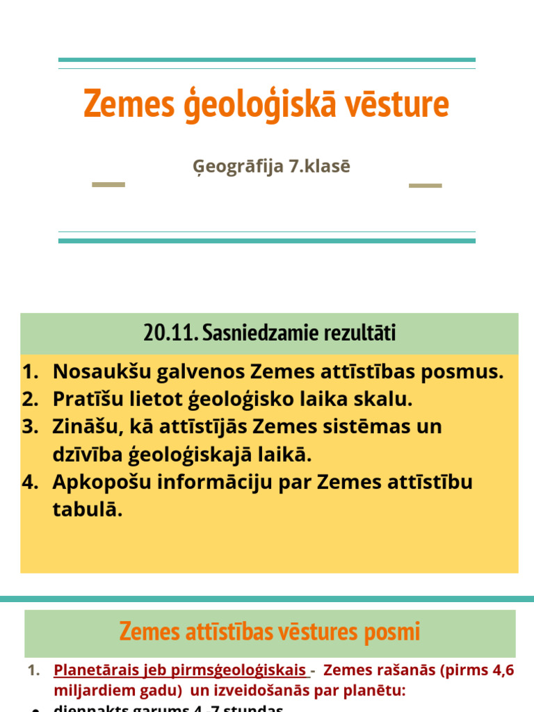 7 - Klase - Zemes Ģeoloģiskā Vēsture - 26 - 11 | PDF