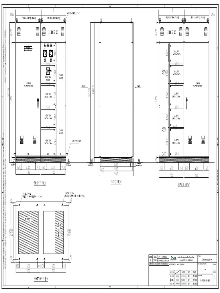 LV Switchgear Panel GA & Scheme | PDF | Electrical Connector | Power ...