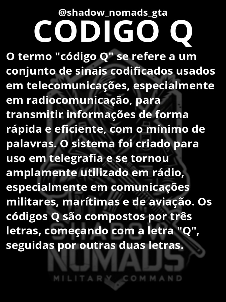 Guia de Códigos Q para Rádio | PDF