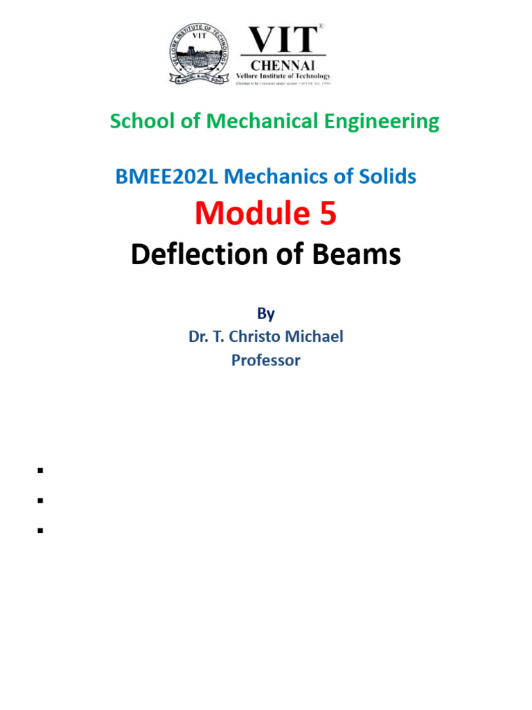Module 5 Deflection of Beams | PDF | Beam (Structure) | Bending