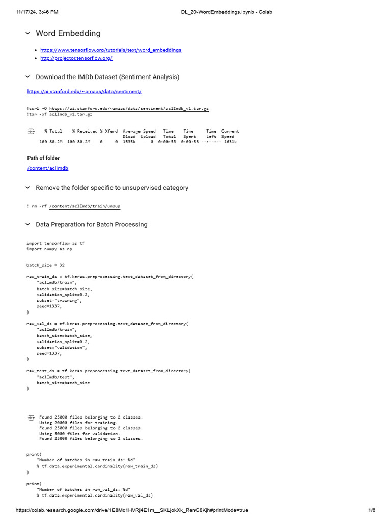 DL_20-WordEmbeddings.ipynb - Colab | PDF | Computing