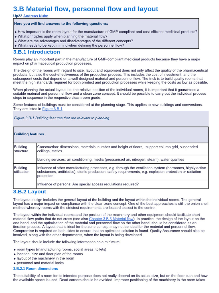 3.B Material Flow, Personnel Flow and Layout | PDF | Tablet (Pharmacy)