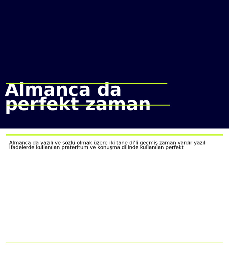Perfekt | PDF