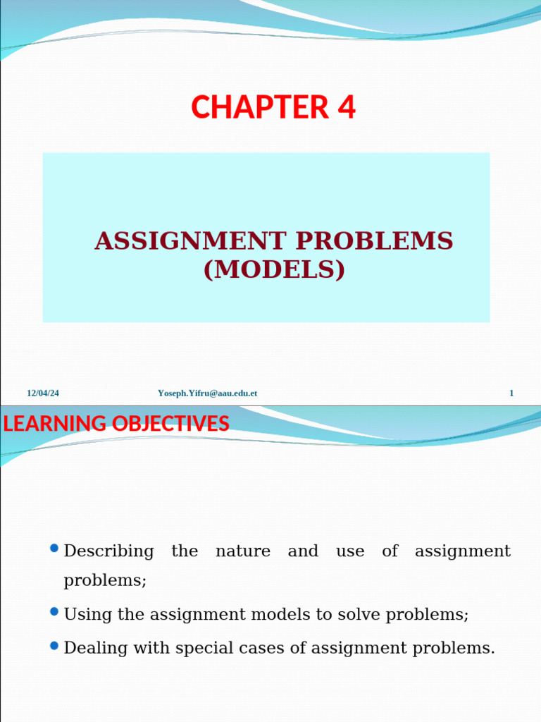 OR Ch-4 Ppt-1 | PDF | Matrix (Mathematics) | Applied Mathematics