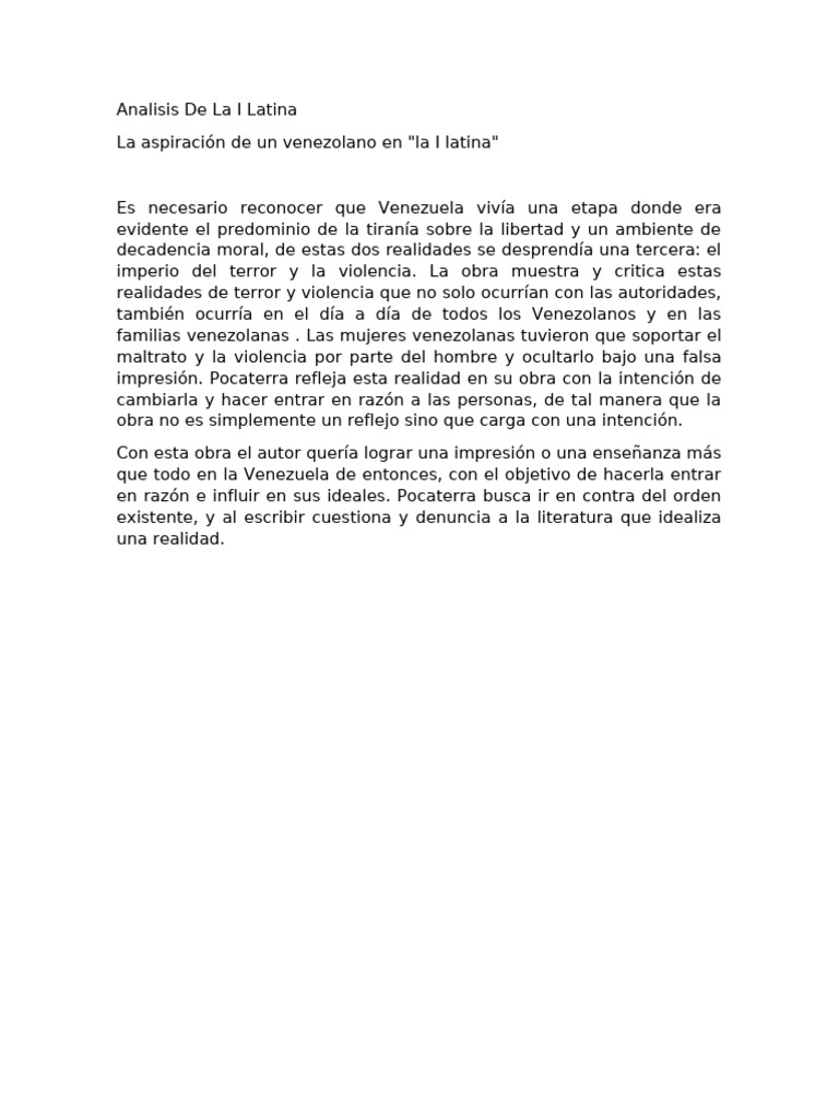 Analisis De La I Latina | PDF
